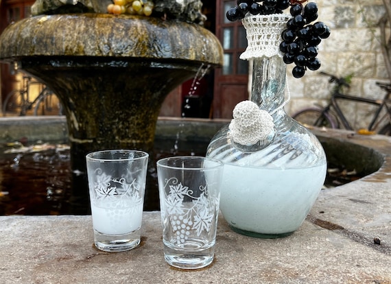 Set of 6 Arak Glass Cups Lebanese Traditional Arak Drinking - Etsy