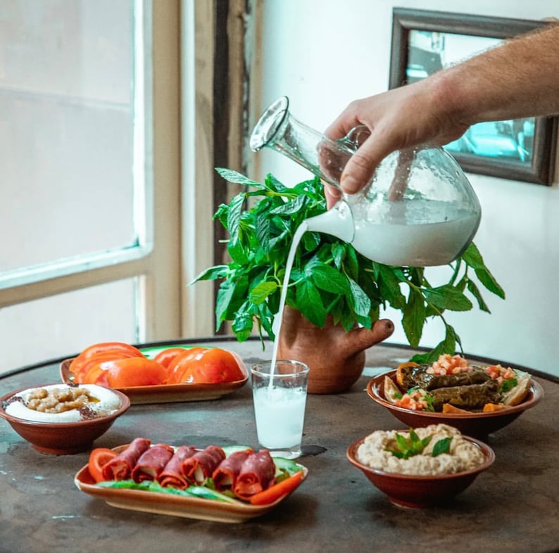 Set of 6 Arak Glass Cups Lebanese Traditional Arak Drinking - Etsy