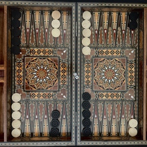 Deluxe Foldable Backgammon and Chess Board With Side Racks Personalized ...