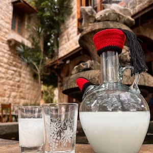 Set of 6 Arak Glass Cups Lebanese Traditional Arak Drinking Glasses ...