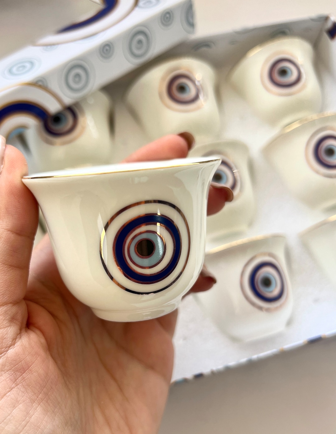 X12 Evil Eye Coffee Cups Lebanese Chaffe Cups Greek Eye Coffee Cups ...