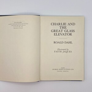 1973 First UK Edition Charlie and the Great Glass Elevator by Roald ...