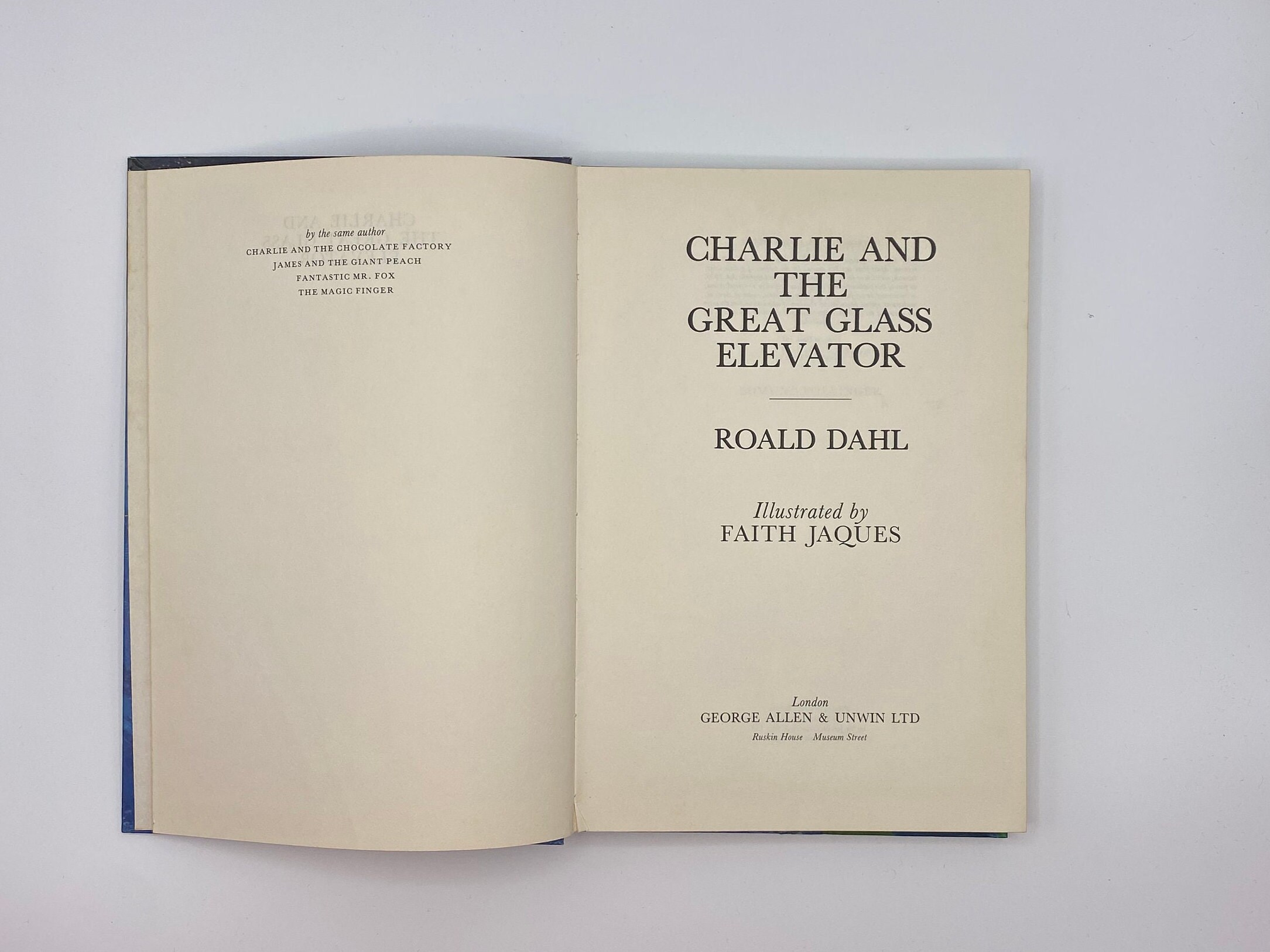 1973 First UK Edition Charlie and the Great Glass Elevator by Roald ...