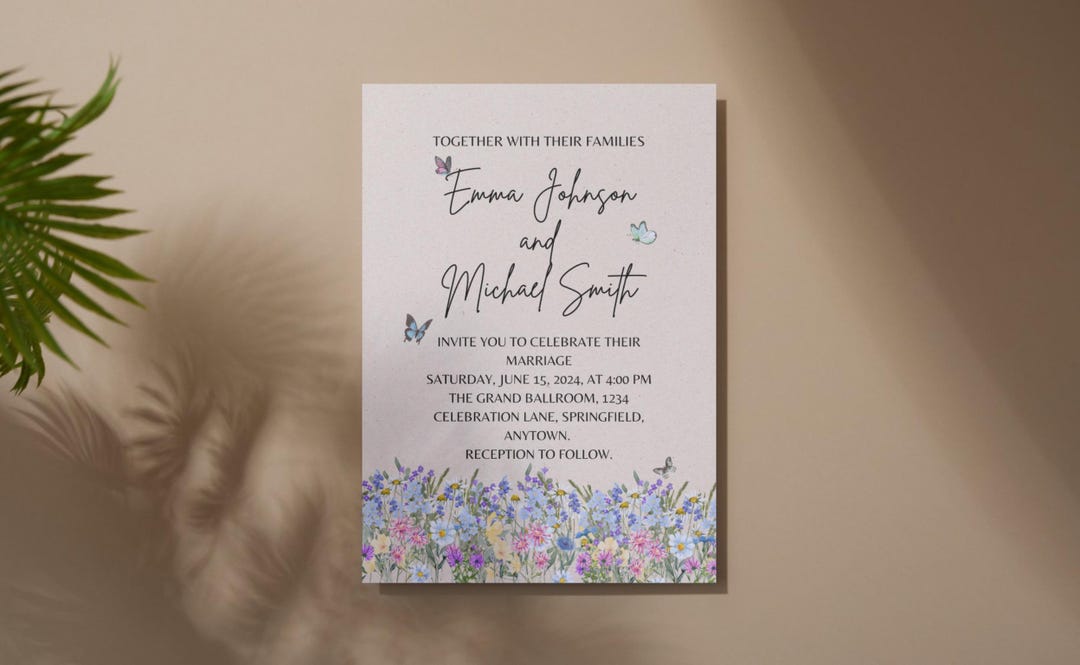 Emma Wedding Invitation Template - Etsy