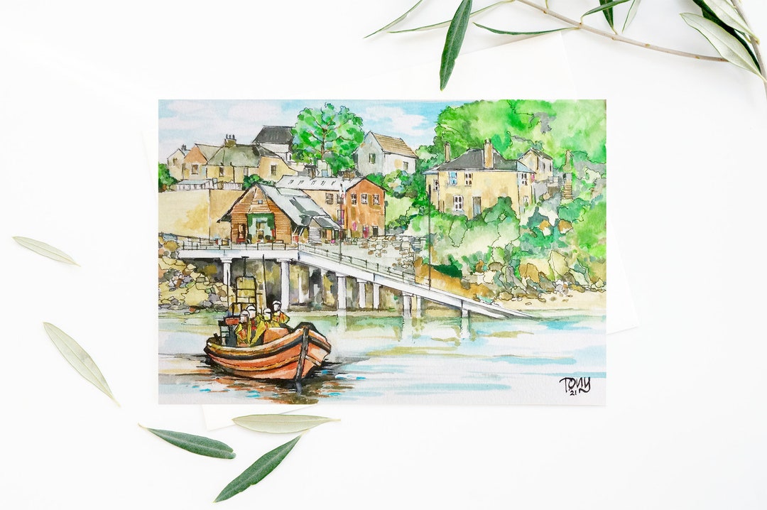 Portishead Marina Watercolour Painting, Bristol Artwork, Marina Artwork ...