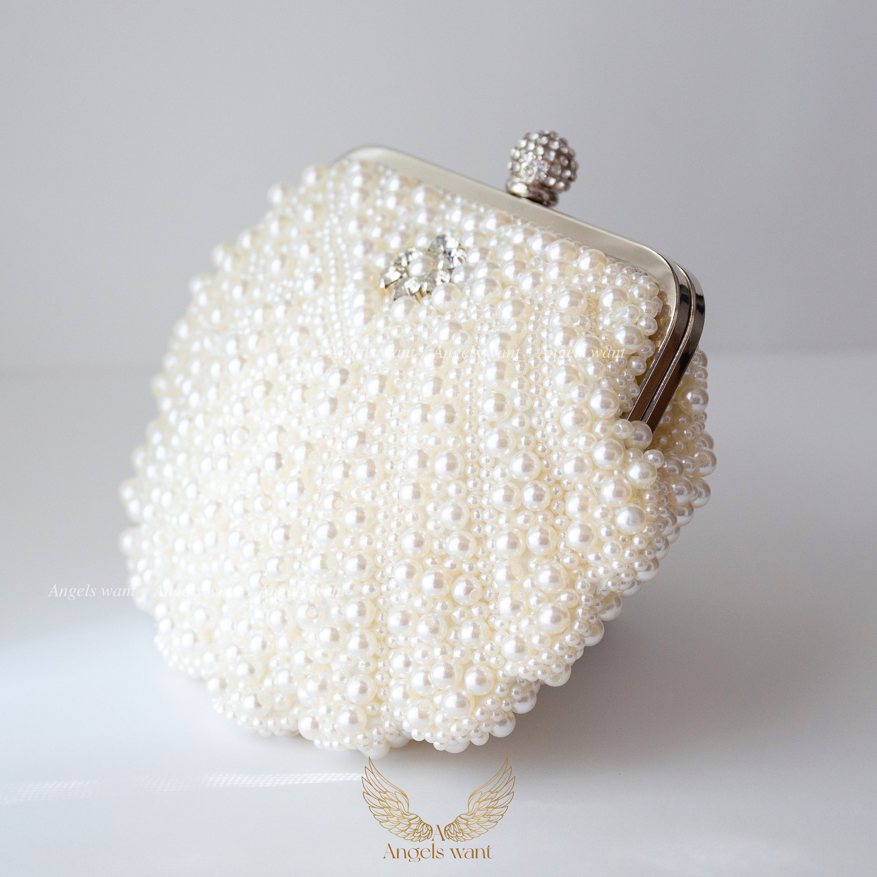 Vintage Inspired Small Pearl Clutch Pearl Beaded Bag Pearl - Etsy