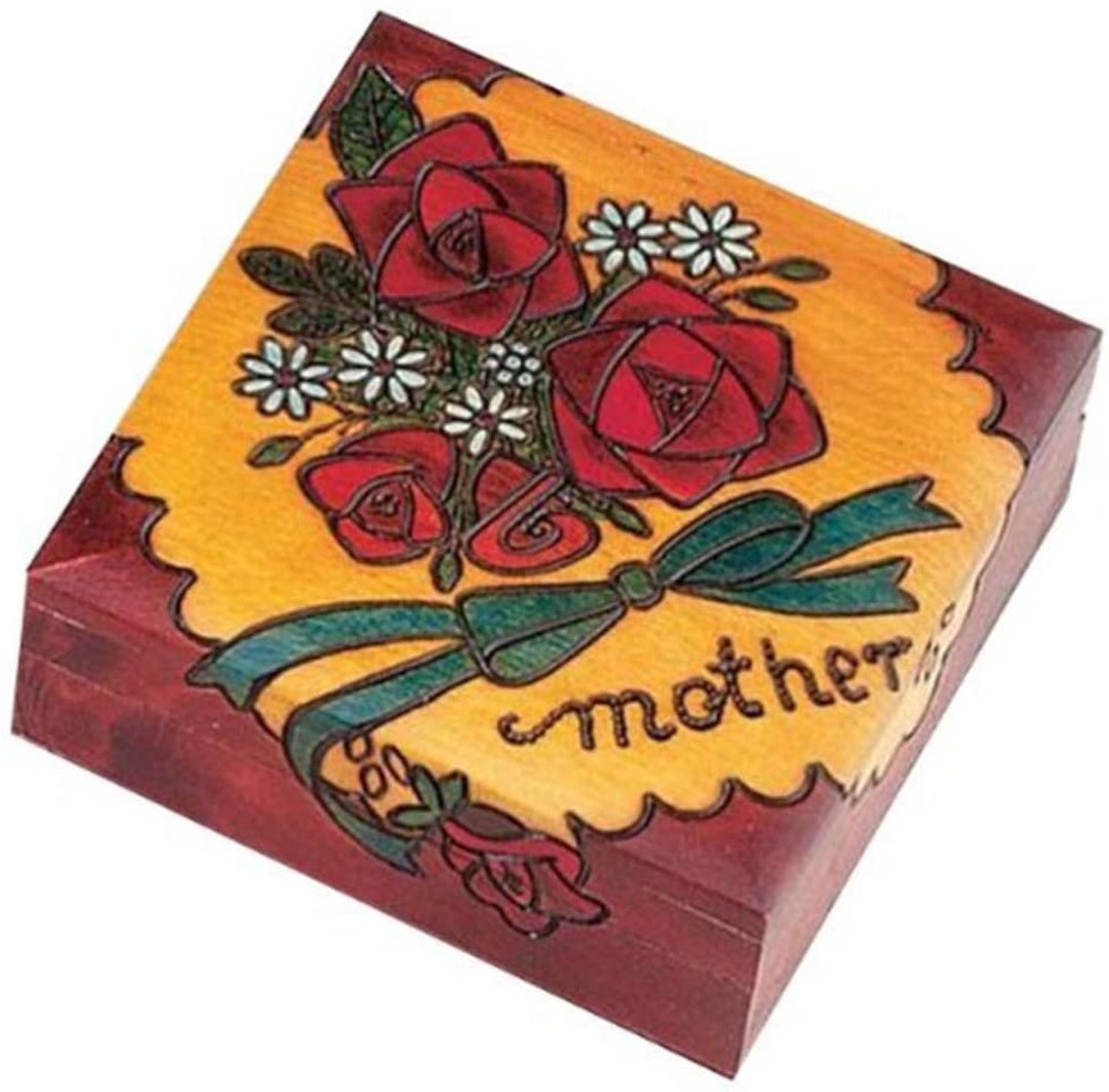 Polish Handmade Wood Mother Box Hand Carved & Painted with Roses ...