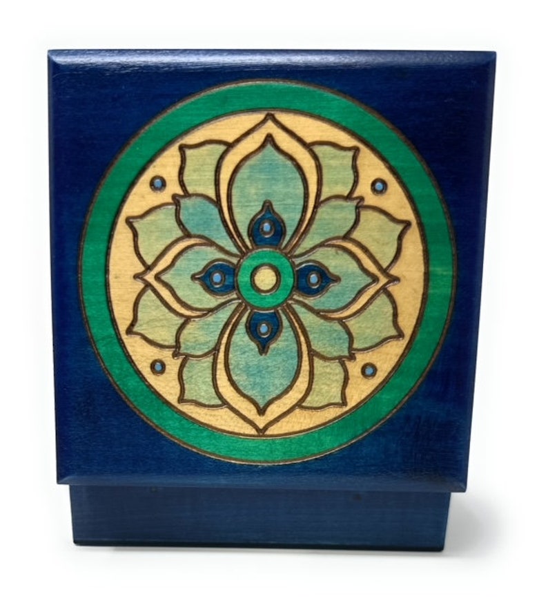 Polish Handmade Mandala Square Blue Box - Etsy
