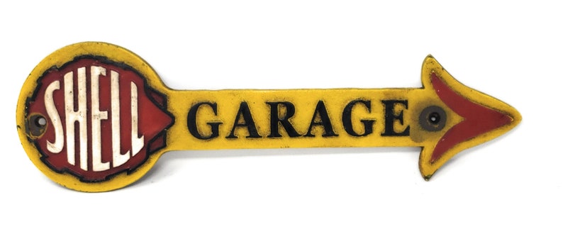 Cast Iron Shell Garage Arrow Sign - Etsy