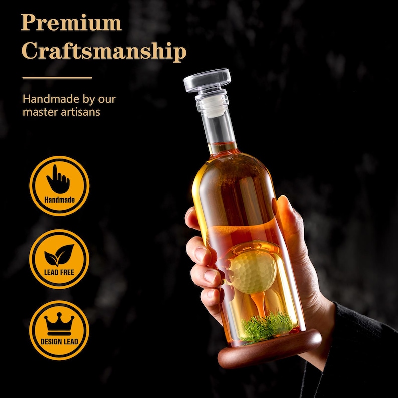 Golf Whiskey Decanter Set, 3D Golf Ball Design, Funny Golf Gift for Men ...