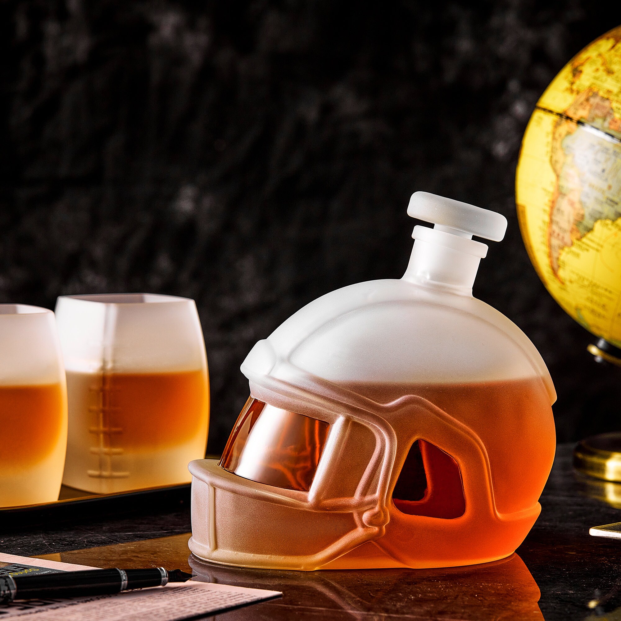 CRAFTGEN Football Whiskey Decanter Set With Glasses, Personalized Gift ...