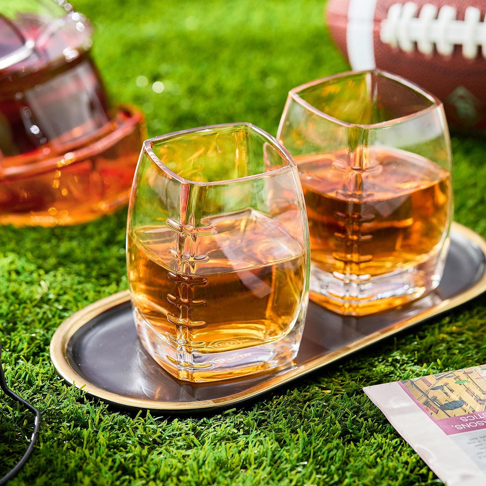 CRAFTGEN Football Whiskey Decanter Set With Glasses, Football Gifts for ...
