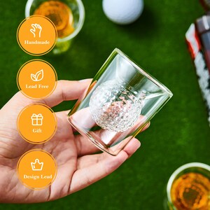 Golf Ball Shot Glasses Set of 4, Unique Golf Gift for Men, Whiskey ...
