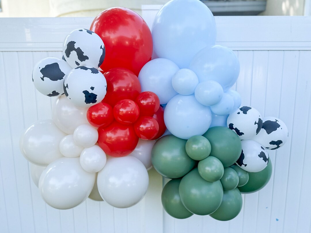 Rustic Farmhouse Party Balloon Garland With Cow Print Balloons ...