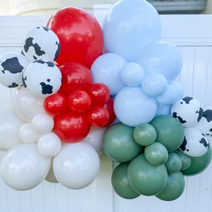 Rustic Farmhouse Party Balloon Garland With Cow Print Balloons ...