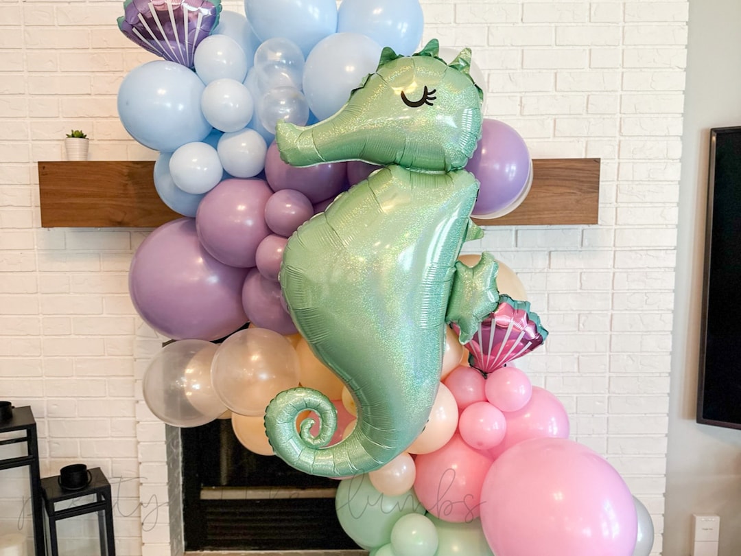 Under the Sea Balloon Arch Party Decorations, Seahorse Balloon Garland ...