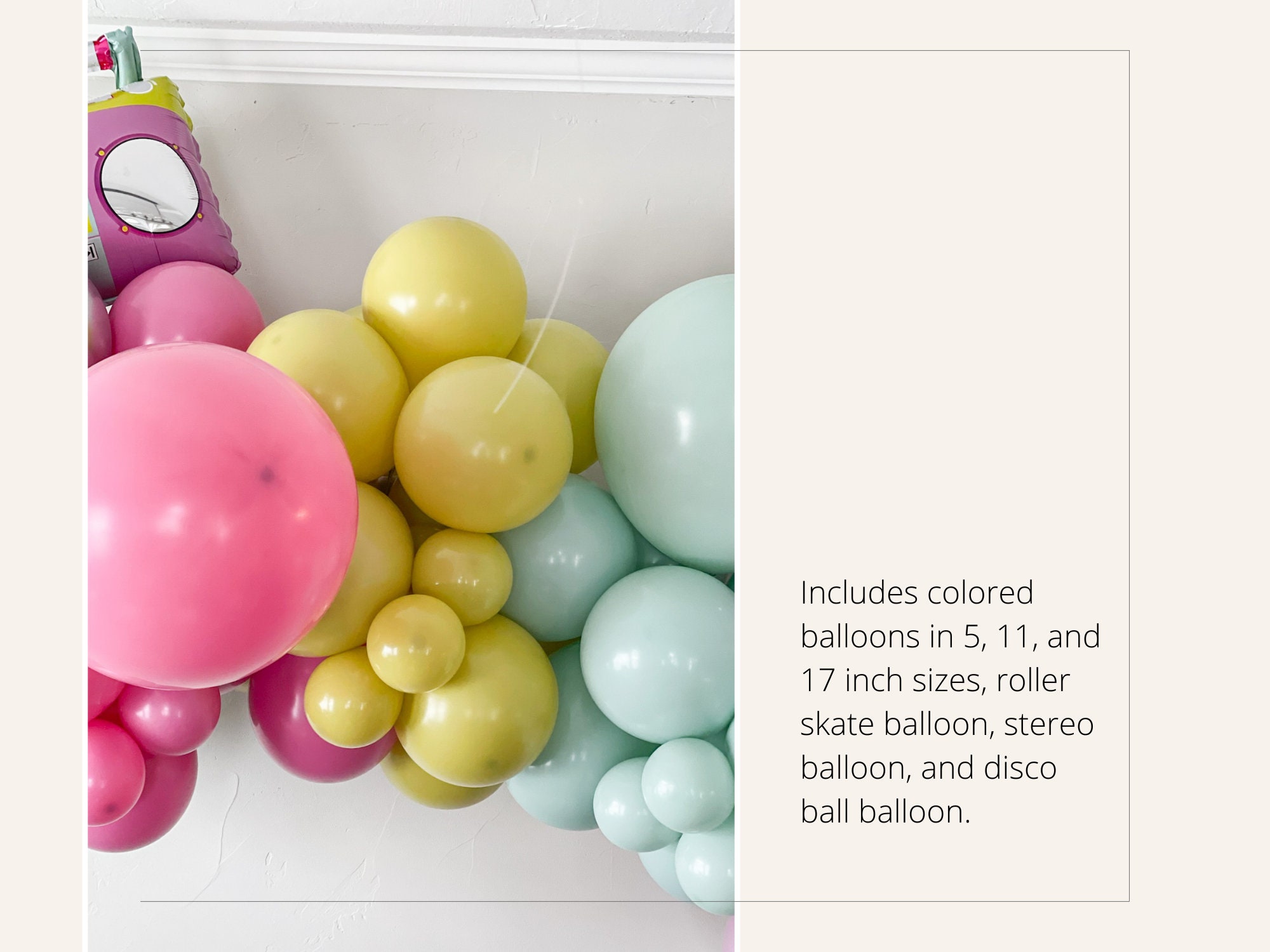 Back to the 90s Balloon Arch, Roller Skate Birthday Party Decorations ...