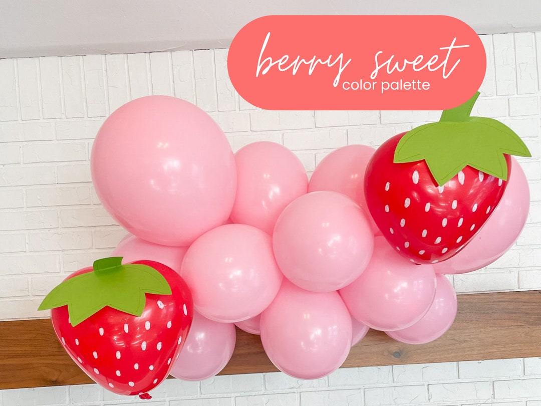 Strawberry Balloon Arch, Berry First Birthday Backdrop, Berry Sweet One ...