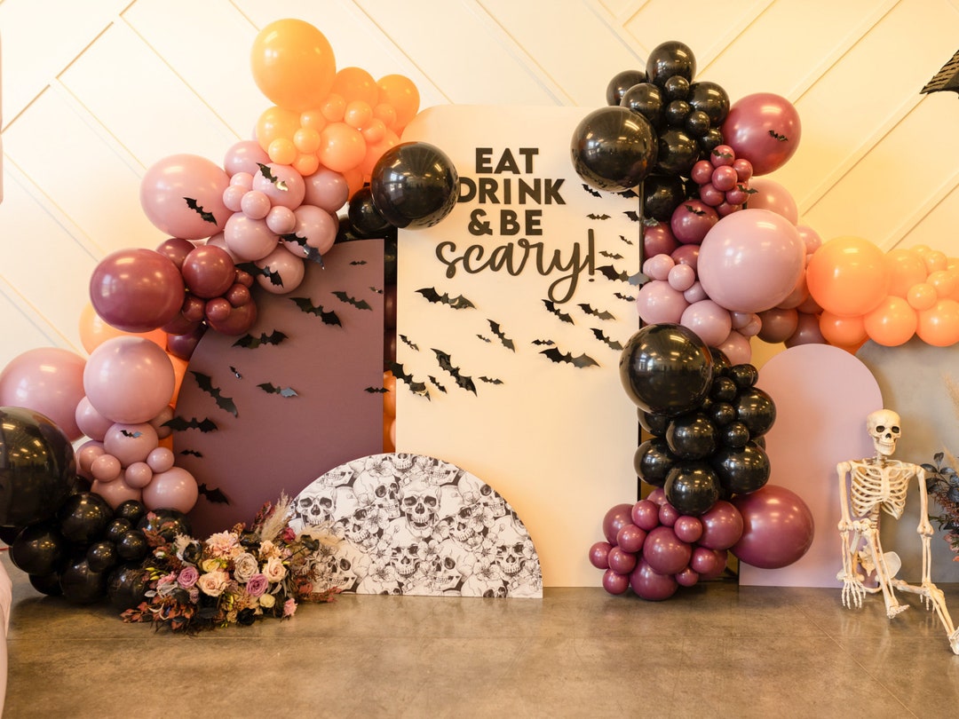 Halloween Balloon Garland Kit, Balloon Arch Backdrop for Party, Spooky ...