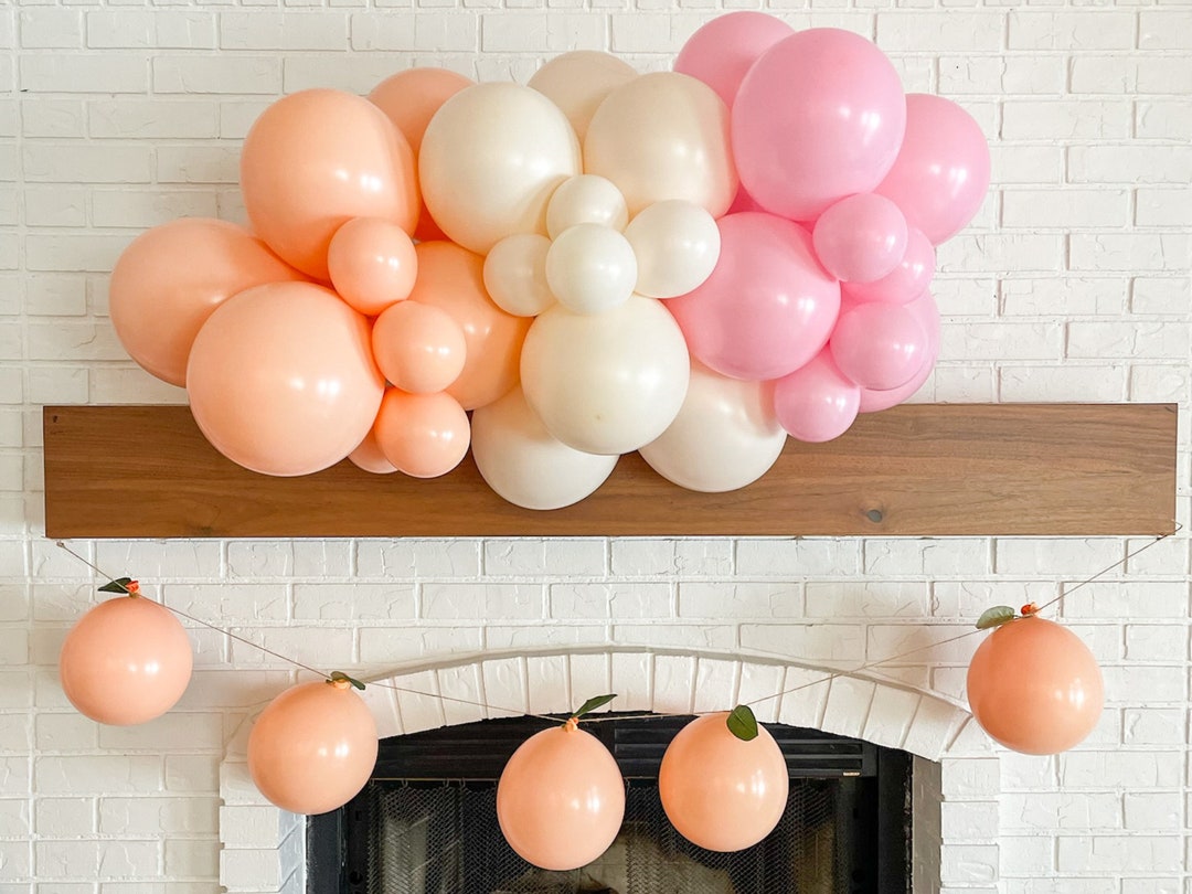 Peach Theme First Birthday Decorations, One Sweet Peach Balloon Garland ...