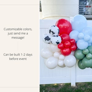 Rustic Farmhouse Party Balloon Garland With Cow Print Balloons ...