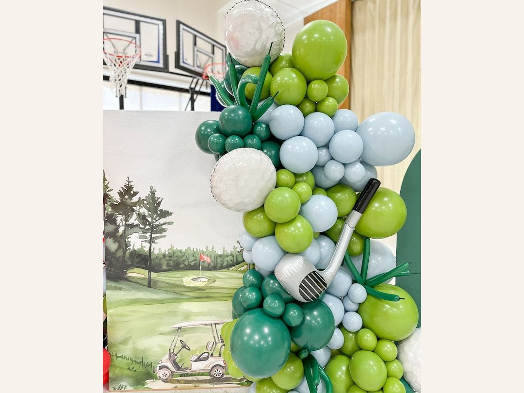 Masters Theme Balloon Arch & Hole in One Garland, DIY Balloon Garland ...