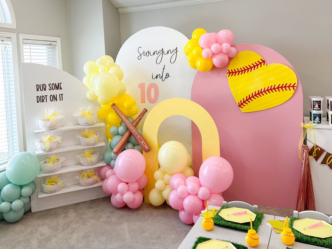 Softball Birthday Party Decorations, Girl Sports Birthday Balloons ...