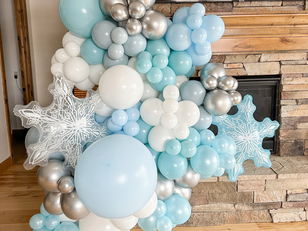 Blue Snowflake Balloon Arch Kit, Frozen Theme Birthday Party ...