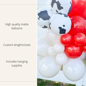 Rustic Farmhouse Party Balloon Garland With Cow Print Balloons ...