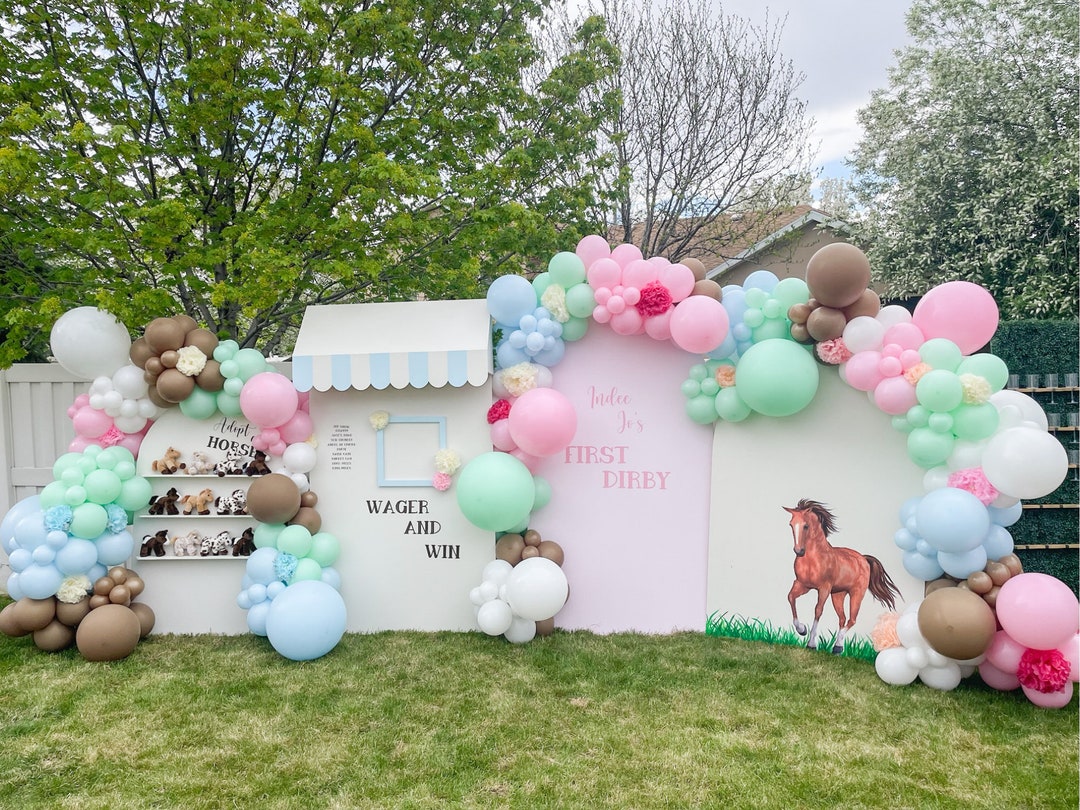 Horse Racing Balloon Garland, Horse Races Birthday Party Decorations ...