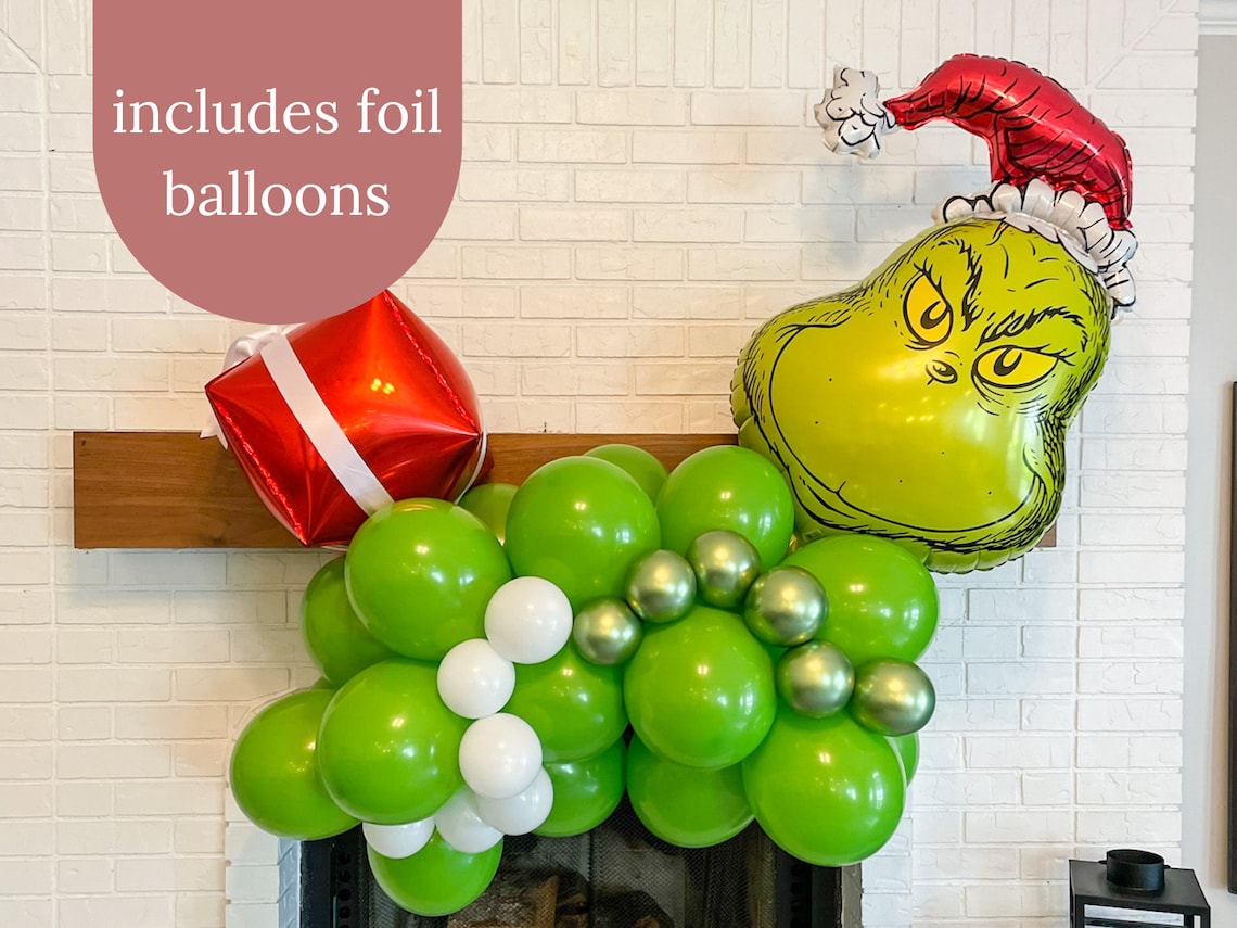 Grinch Balloon Arch Grinch Birthday Decorations Grinch Foil - Etsy