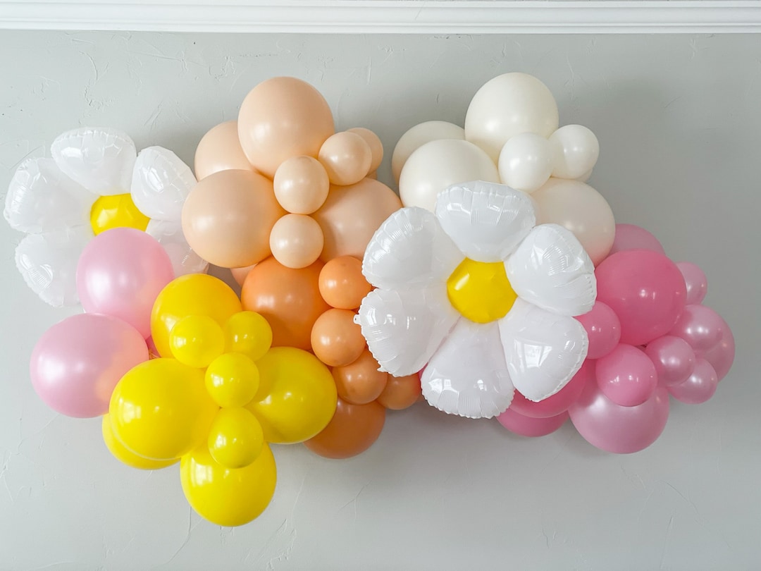 Two Groovy Balloon Garland, Pink Baby Shower Balloons, Retro Groovy ...