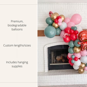 DIY Pastel Christmas Balloon Arch, Candy Cane Balloon Garland, Pink ...