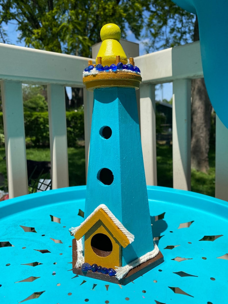 Wooden Birdhouse Lighthouse Birdhouse Nautical Decoration - Etsy
