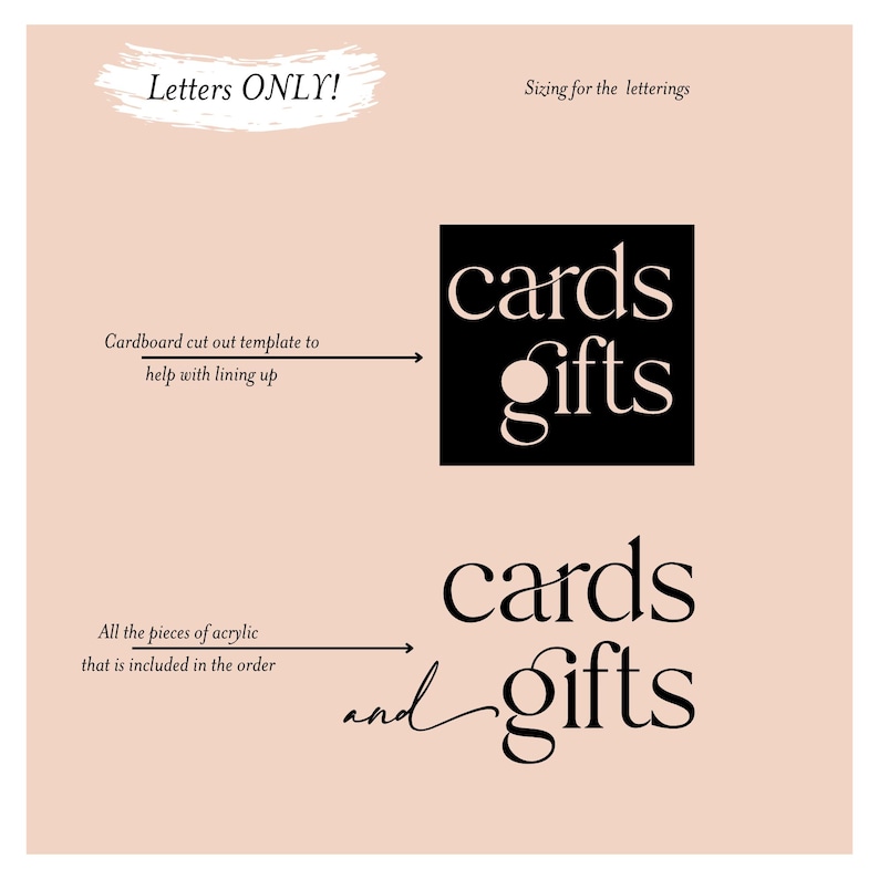 Custom Acrylic Lettering – DIY Gift Box & Card Decor - Etsy