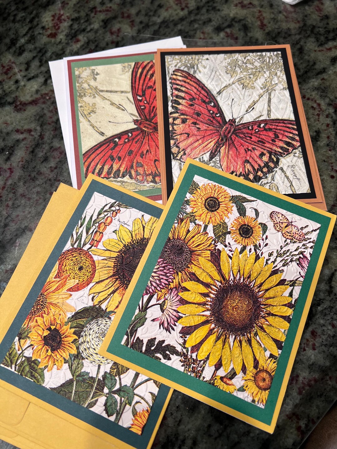 Blank Sunflower and Butterfly Notecards - Etsy