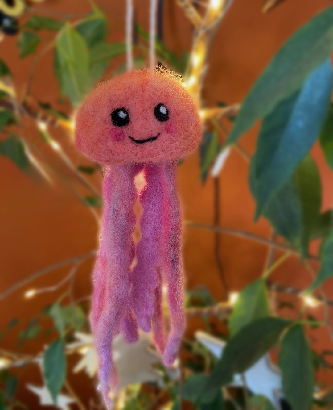 Needle Felted Pink Jellyfish - Etsy