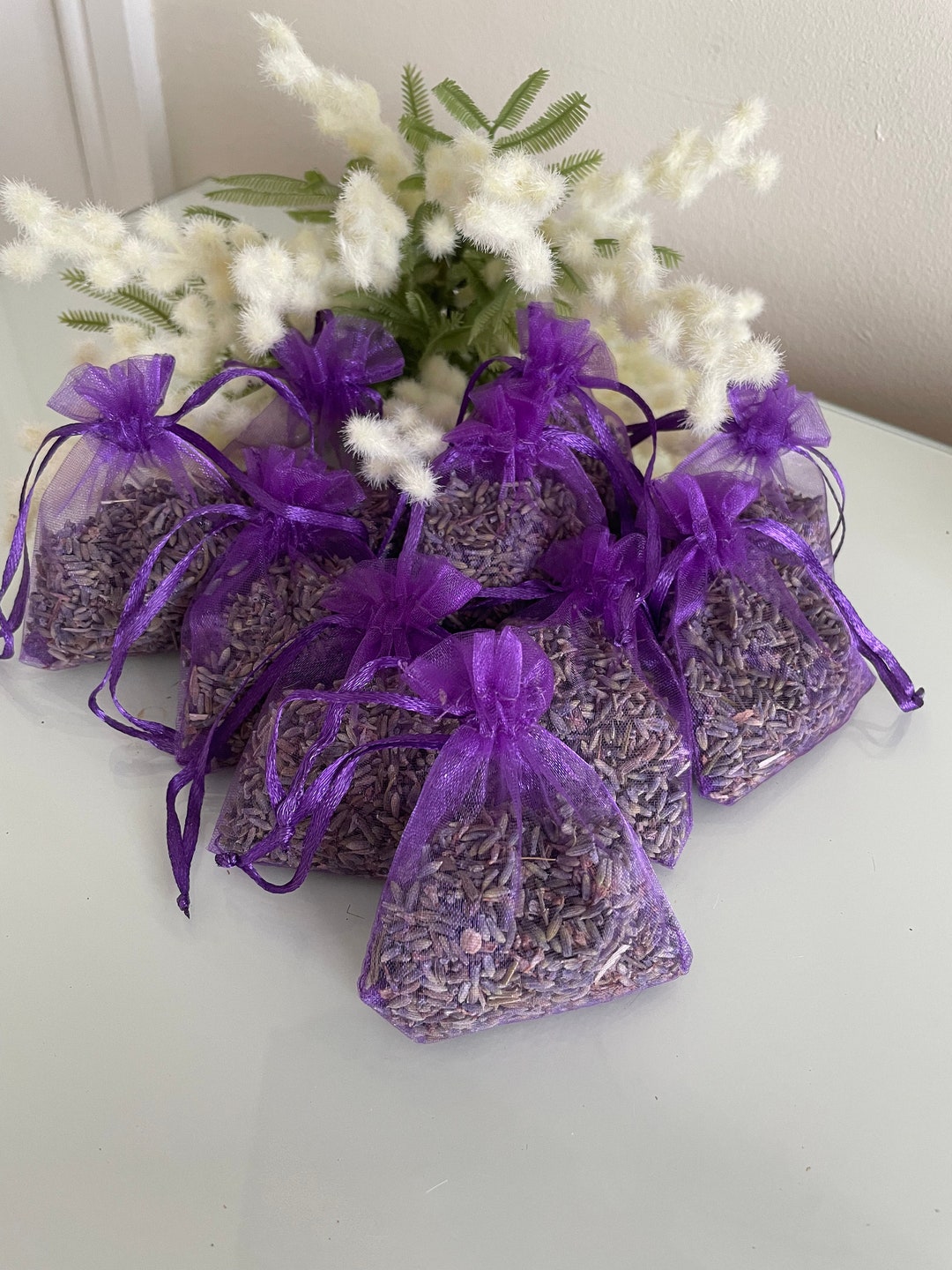 Dried French Lavender Bags, Purple Organza Bag (7cm X 9cm) - Sleep Aid ...