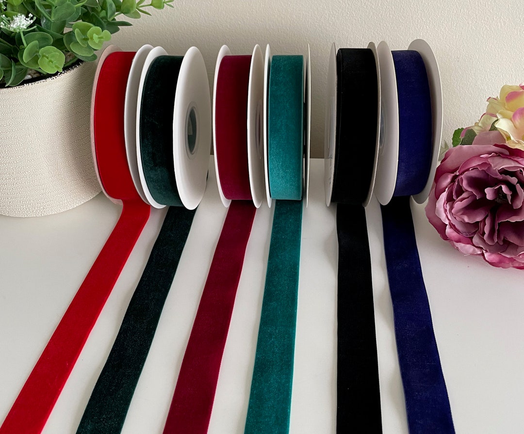 Luxury Velvet Ribbon in Assorted Colours, 25mm Width Price per Metre - Etsy