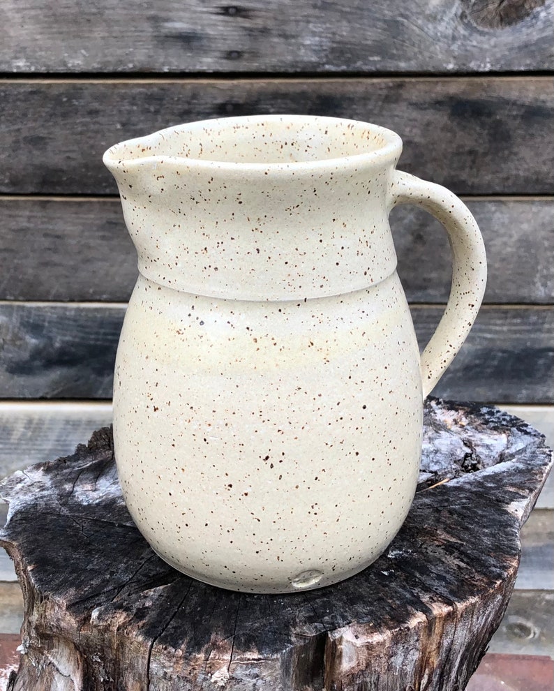 Handmade Ceramic Pitcher, 64oz., Hand Thrown Pottery, Stoneware Pitcher ...