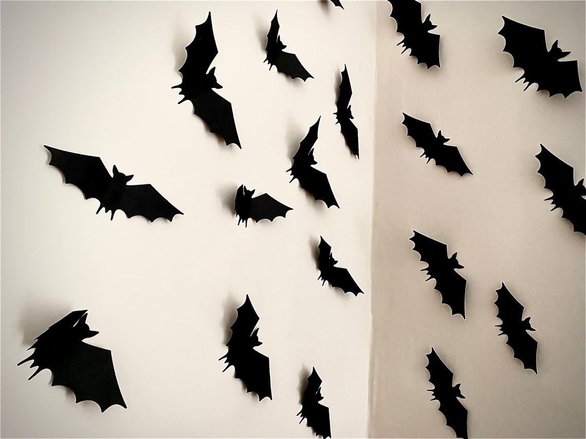 Halloween 3D Wall Bats Assorted Sizes Spooky Halloween Wall - Etsy