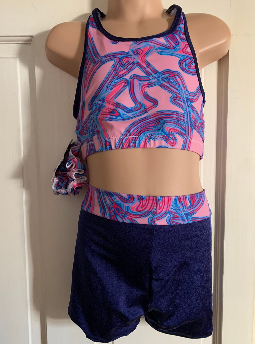 Girls Pink Crop Top and Shorts Set Dance Gymnastics Size 28 - Etsy