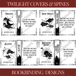 The Twilight Saga + Midnight Sun Bookbinding Cover Designs PNG Files ...
