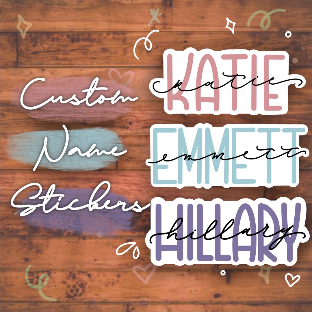 Custom Layered Name Sticker Personalized Name Sticker Name Sticker ...