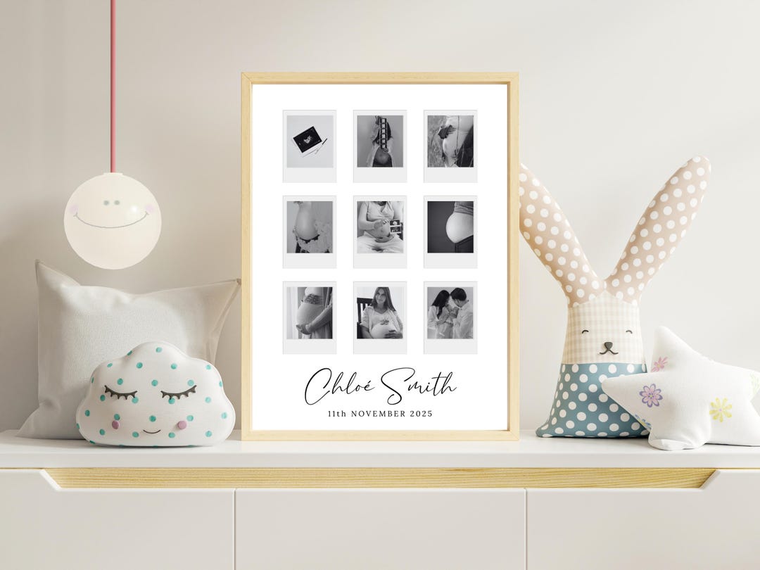Baby Bump Update Poster | Pregnancy Milestone Template | Monthly ...