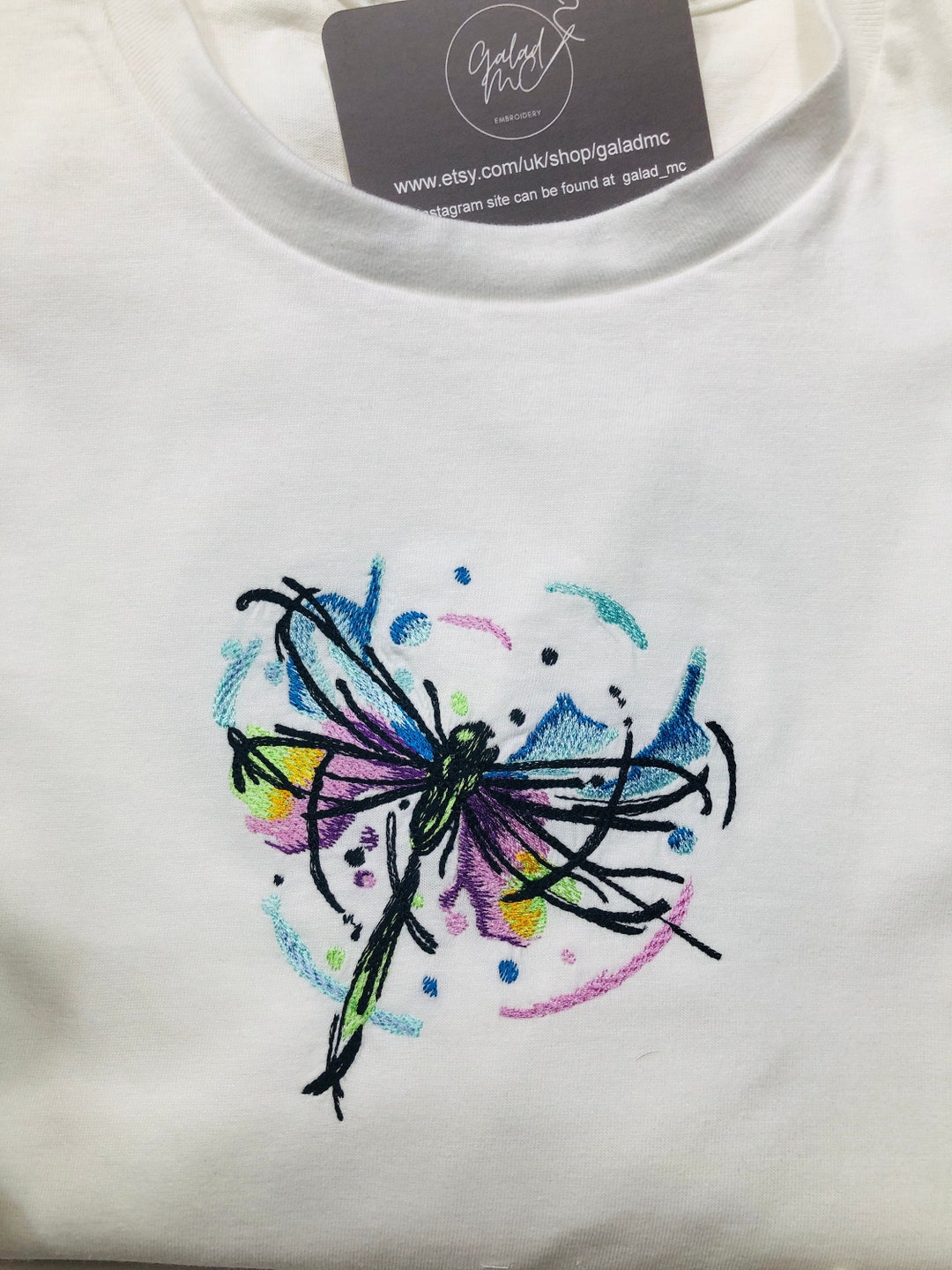 Libélula Camiseta bordada Efecto acuarela Amante de los insectos idea ...