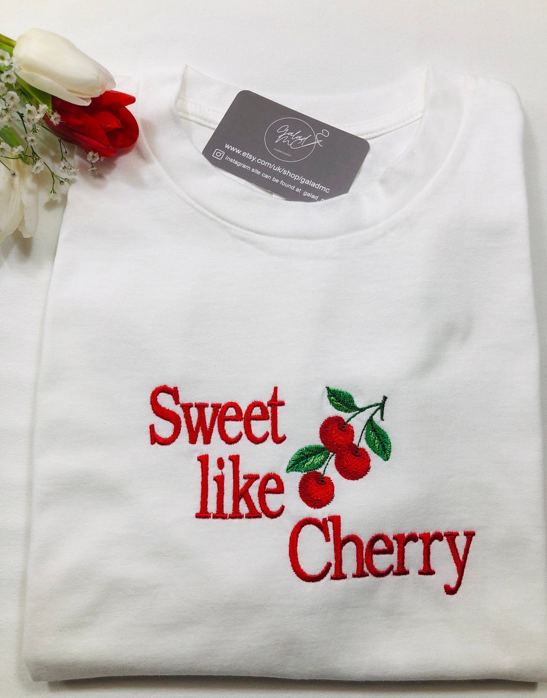 Embroidered T Shirt, Sweet Cherry Fruit Lover, Summer Cherry Shirt ...