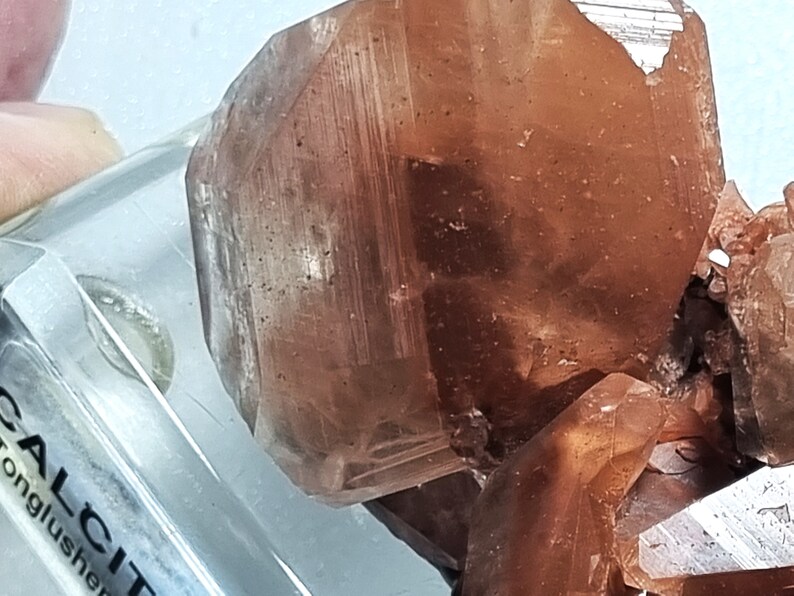 TABULAR ORANGE CALCITES D/T on Calcites on Custom Acrylic Base ...