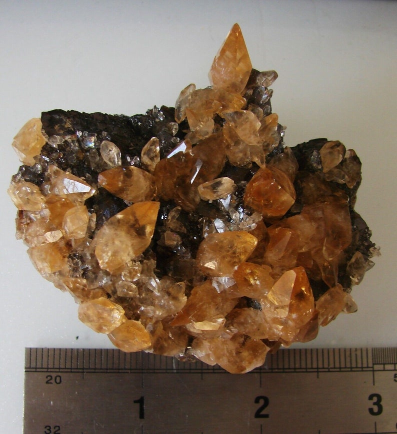 CALCITE SPHALERITE, golden Cumberland Mine, Carthage, Tennessee, USA ...
