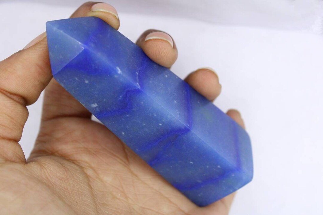 Rare! Small Neon Blue Quartz Tower, 100% Natural Blue Quartz Tower ...